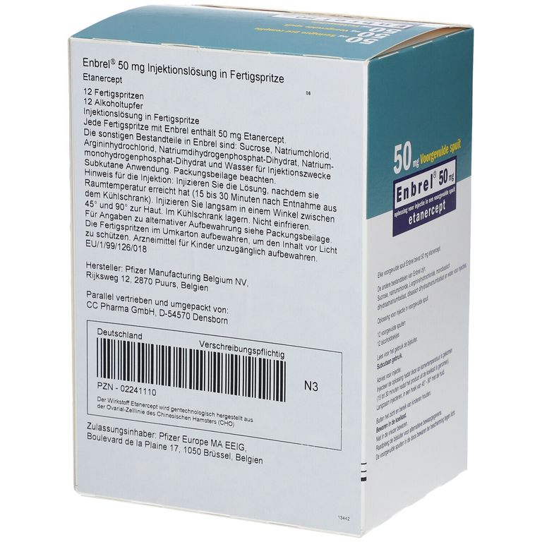 Enbrel® 50 mg 12 St mit dem E-Rezept kaufen - Shop Apotheke