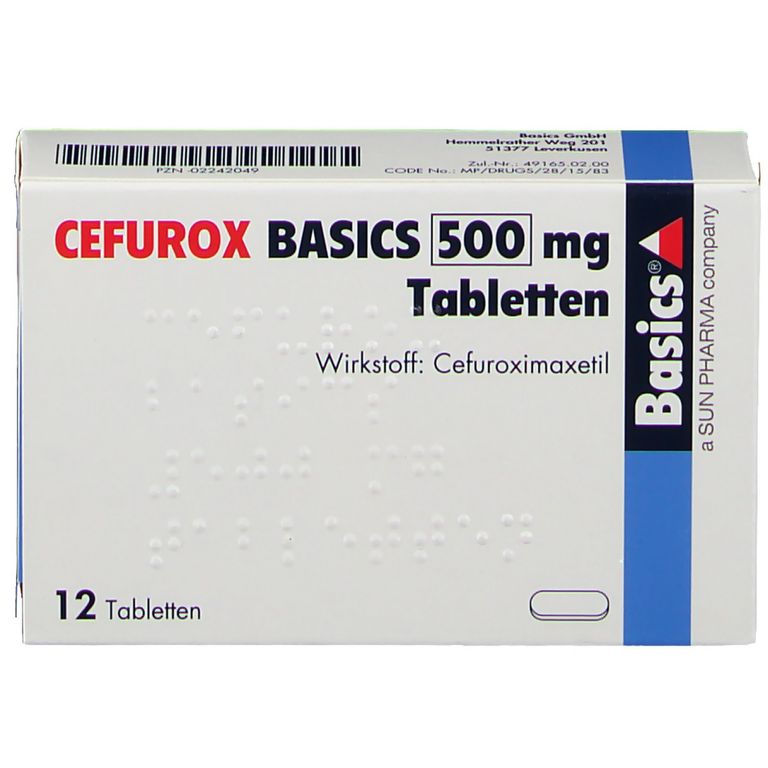 CEFUROX BASICS 500 mg 12 St mit dem E-Rezept kaufen - Shop Apotheke
