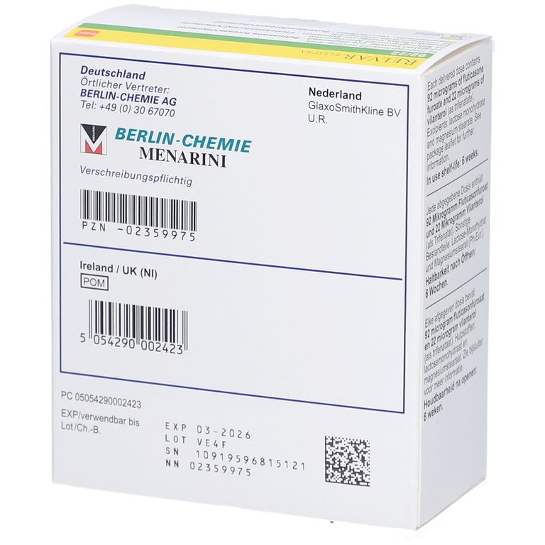 RELVAR® ELLIPTA® 92 Mikrogramm/22 Mikrogramm 1x30 St mit dem E-Rezept ...