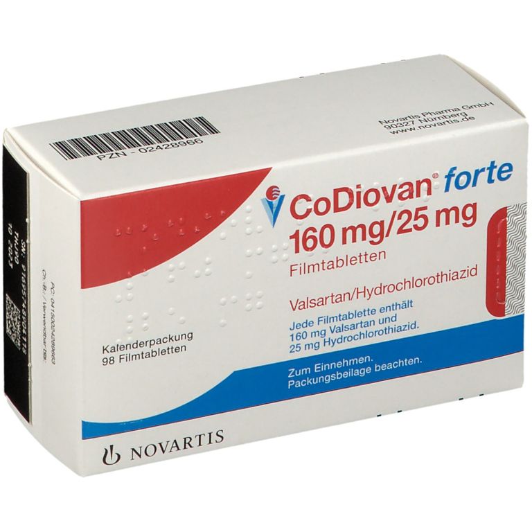 CoDiovan® Forte 160 mg/25 mg 98 St mit dem E-Rezept kaufen - Shop Apotheke