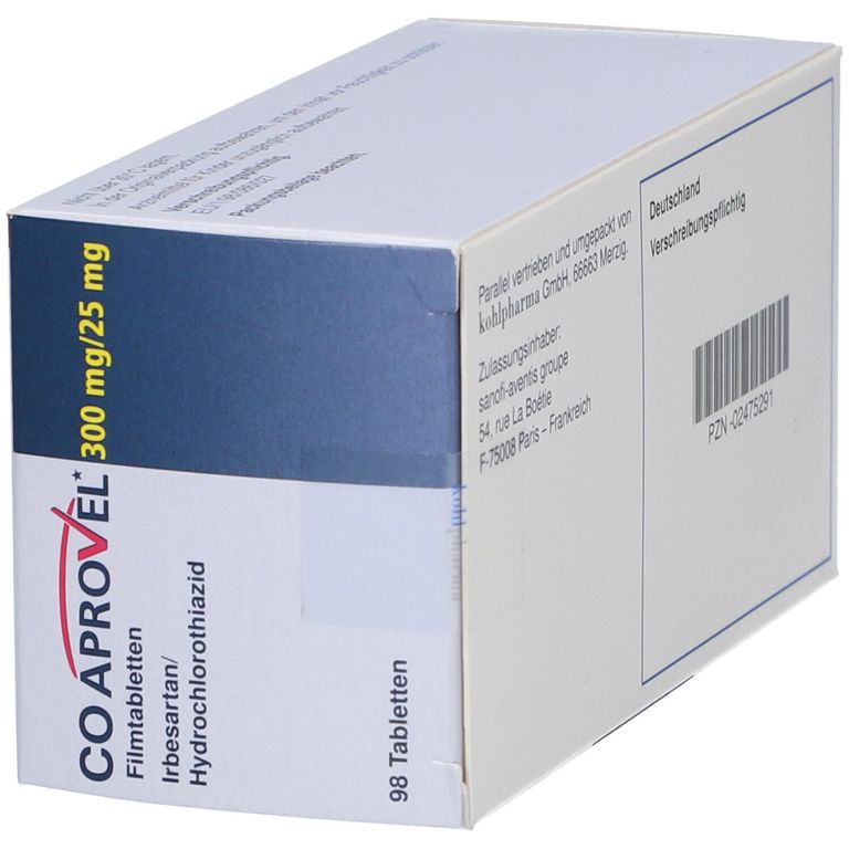 COAPROVEL 300 mg/25 mg 98 St mit dem E-Rezept kaufen - Shop Apotheke
