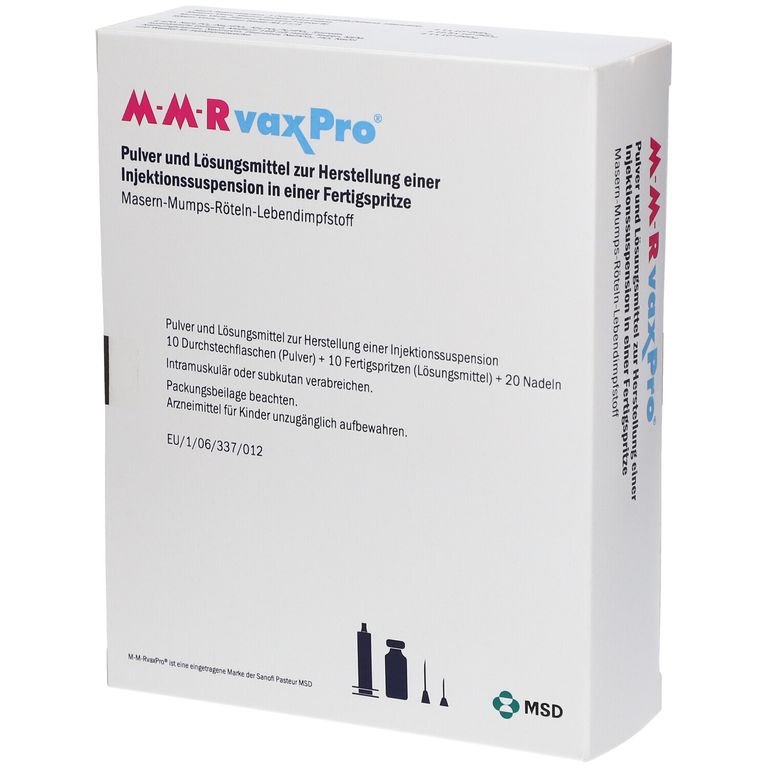 MMR Vaxpro 10x0,5 ml mit dem E-Rezept kaufen - Shop Apotheke