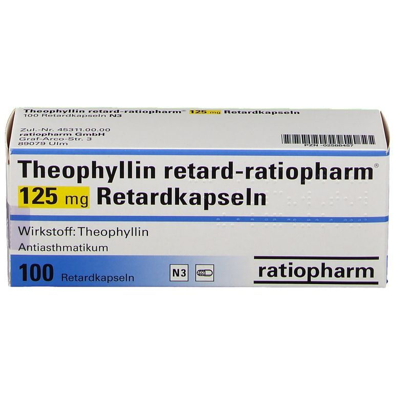 Theophyllin retard-ratiopharm® 125 mg 100 St mit dem E-Rezept kaufen ...