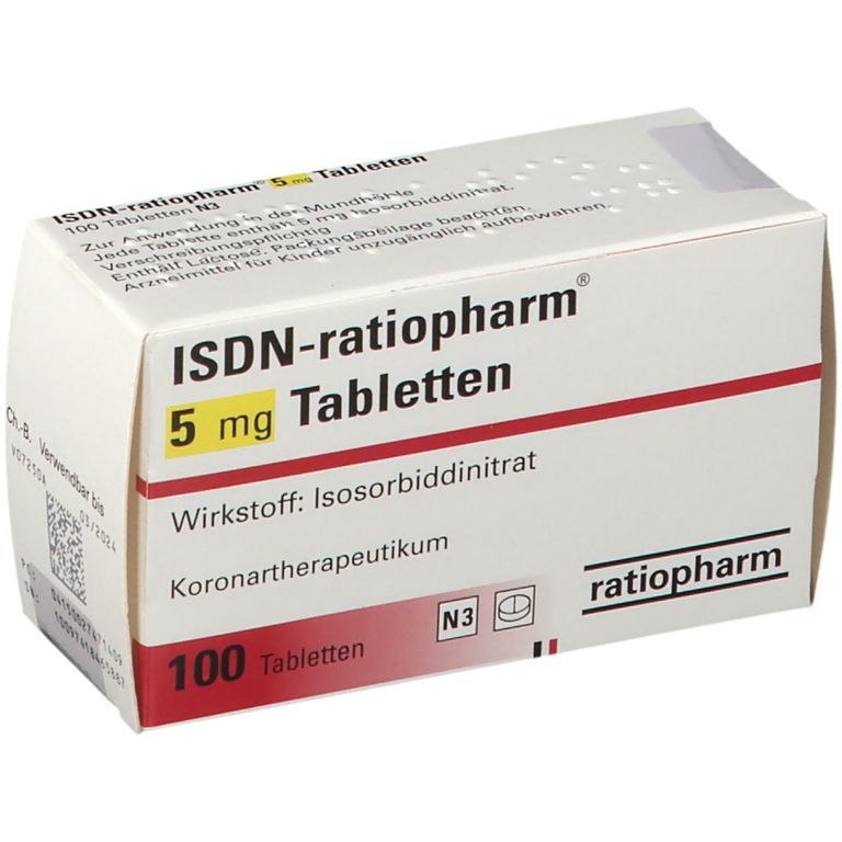 ISDN-ratiopharm® 5 mg 100 St mit dem E-Rezept kaufen - Shop Apotheke