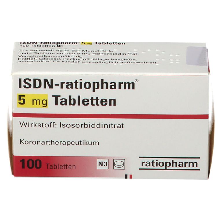 ISDN-ratiopharm® 5 mg 100 St mit dem E-Rezept kaufen - Shop Apotheke