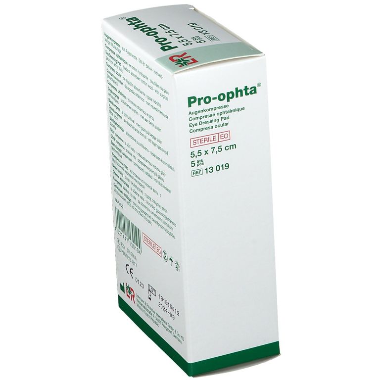 Pro-ophta® Augenkompresse 5,5 cm x 7,5 cm steril 5 St - Shop Apotheke