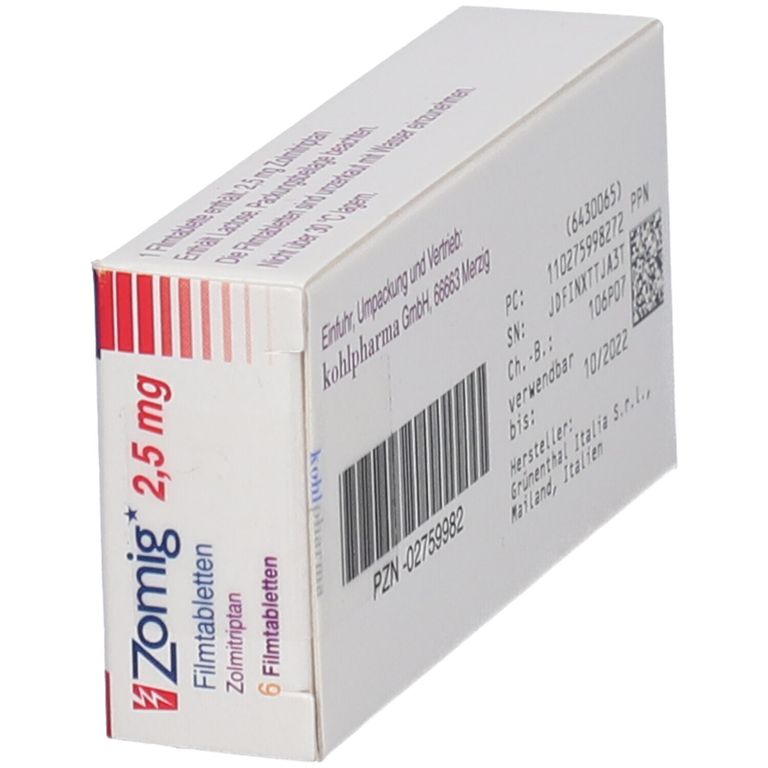 ZOMIG 2,5 mg 6 St mit dem E-Rezept kaufen - Shop Apotheke