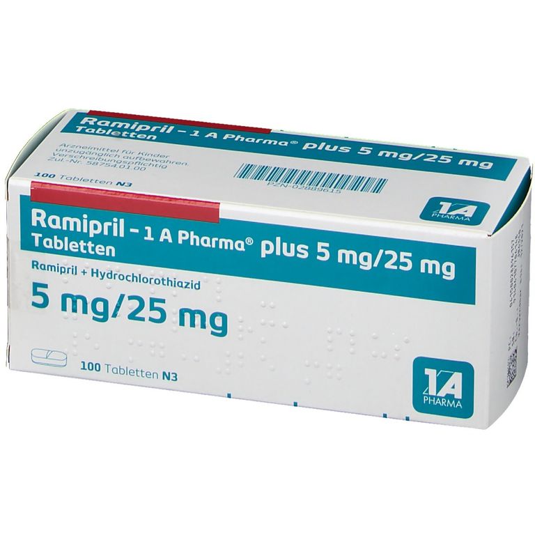 Ramipril 1A Ph Plus 5Mg/25 100 St mit dem E-Rezept kaufen - Shop Apotheke