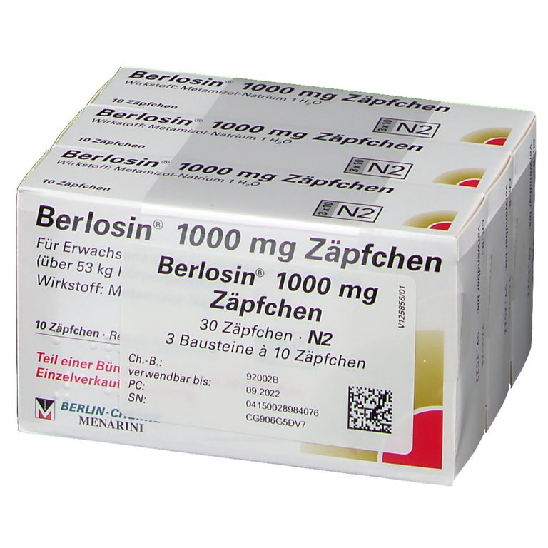 Berlosin® 1000 mg Zäpfchen 30 St mit dem E-Rezept kaufen - Shop Apotheke