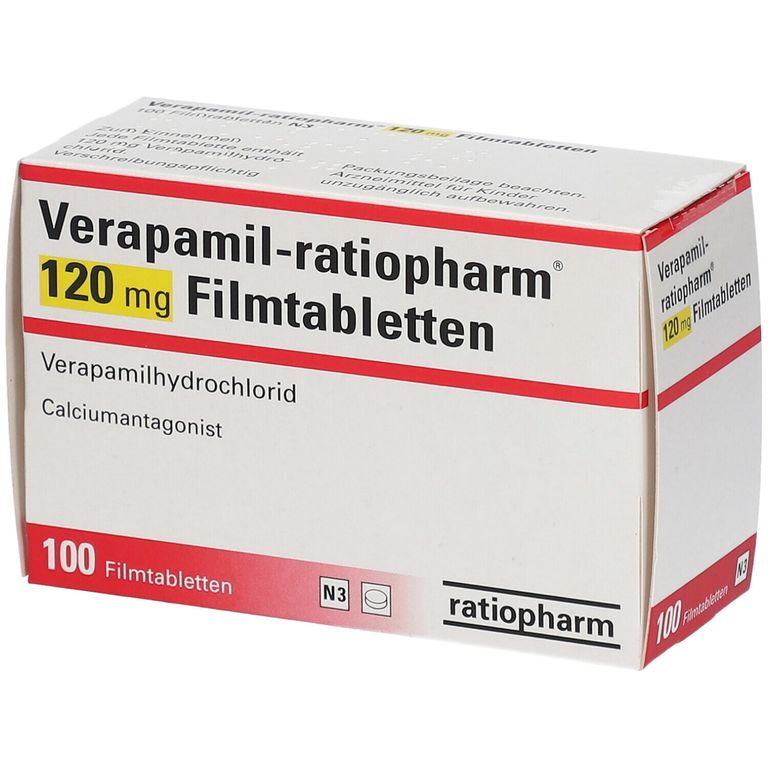 Verapamil-ratiopharm® 120 mg 100 St mit dem E-Rezept kaufen - Shop Apotheke