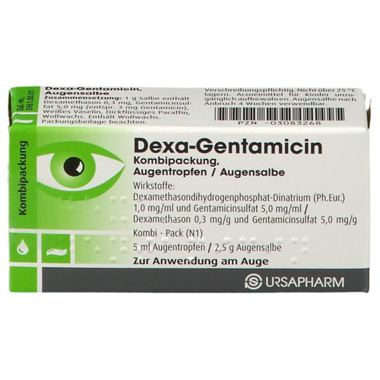 Dexa-Gentamicin Kombipackung AUgentropfen + Augensalbe 1 St mit dem E ...