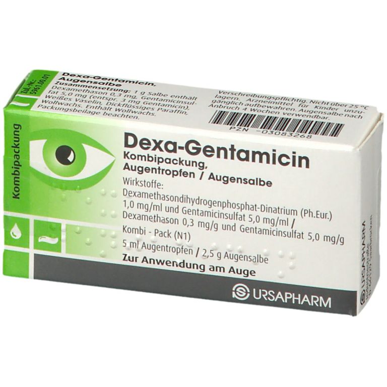 Dexa-Gentamicin Kombipackung AUgentropfen + Augensalbe 1 St mit dem E ...