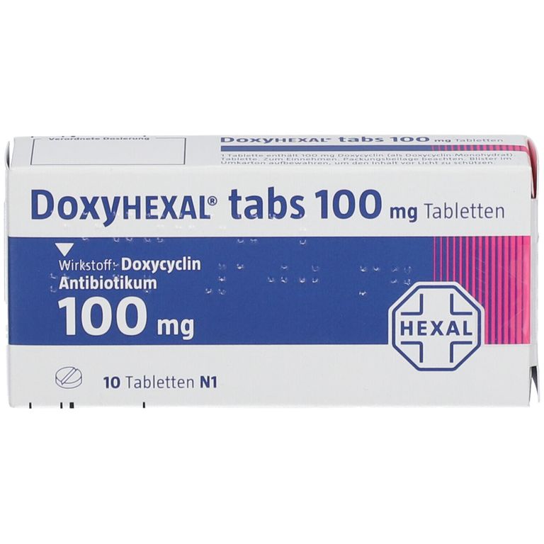 DoxyHEXAL® tabs 100 mg 10 St mit dem E-Rezept kaufen - Shop Apotheke