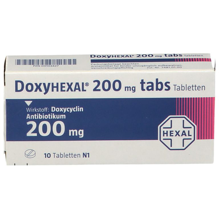 DoxyHEXAL® tabs 200 mg 10 St mit dem E-Rezept kaufen - Shop Apotheke