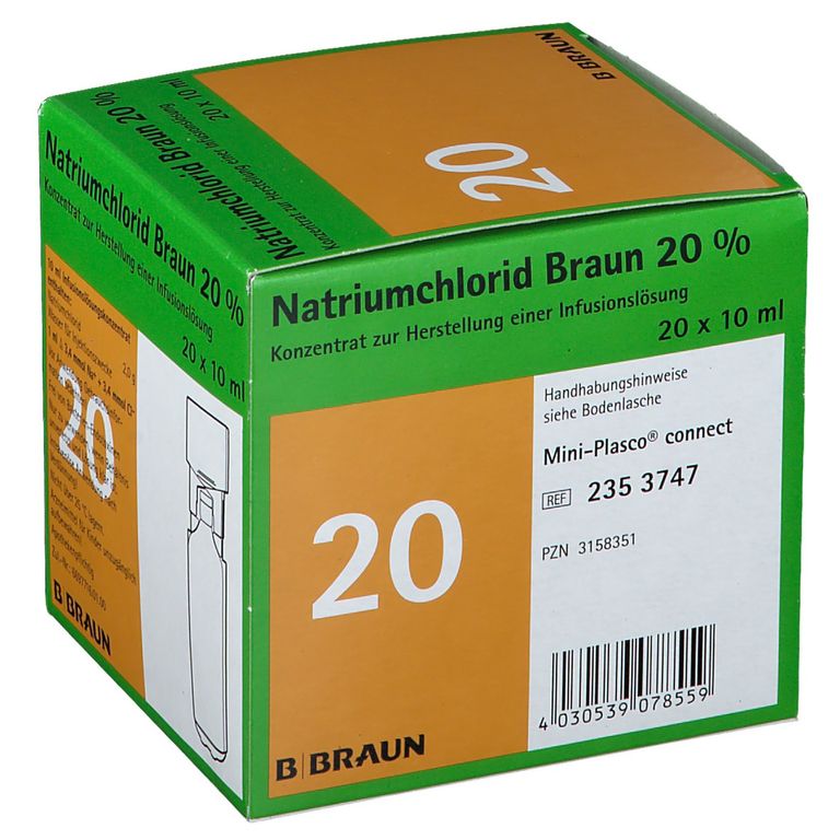 Natriumchlorid Braun 20 %, Mini-Plasco® connect 20x10 ml - Shop Apotheke