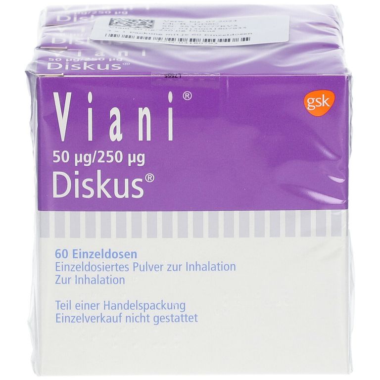 Viani® 50 ug/250 ug Diskus® 3x60 St mit dem E-Rezept kaufen - Shop Apotheke
