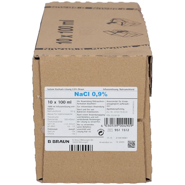 Isotone Kochsalz-Lösung 0,9 % Braun Glasflasche 10x100 ml - Shop Apotheke
