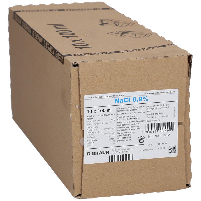 Isotone Kochsalz-Lösung 0,9 % Braun Glasflasche 10x100 ml - Shop Apotheke