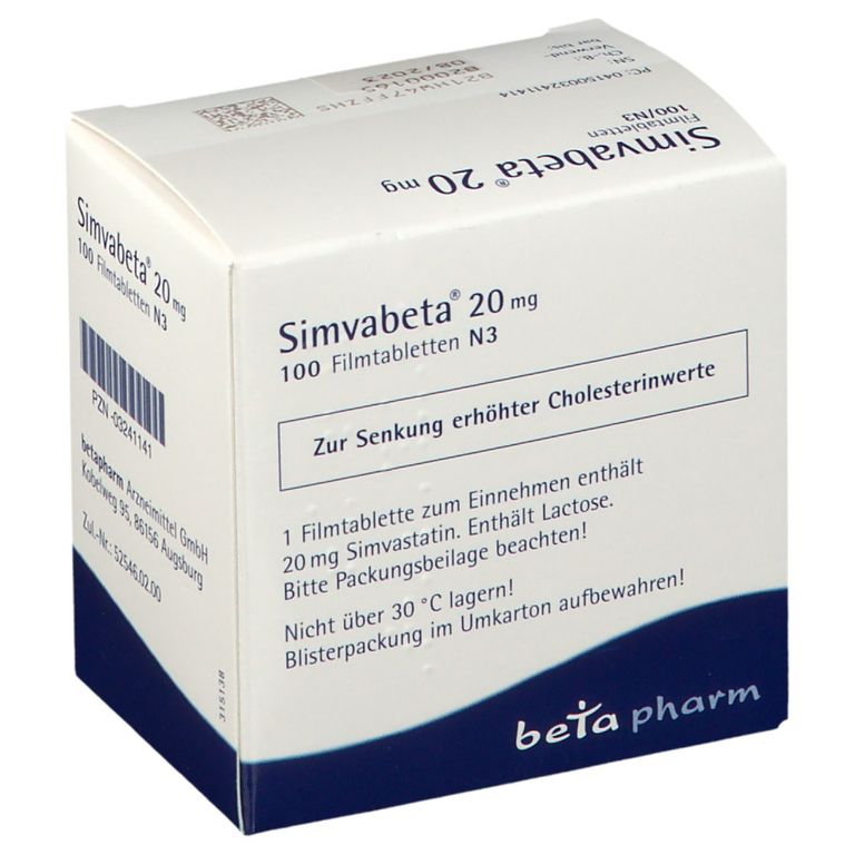 Simvabeta® 20 mg 100 St mit dem E-Rezept kaufen - Shop Apotheke
