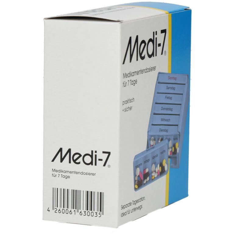Medi-7 Medikamentendosierer für 7 Tage, blau 1 St - Shop Apotheke