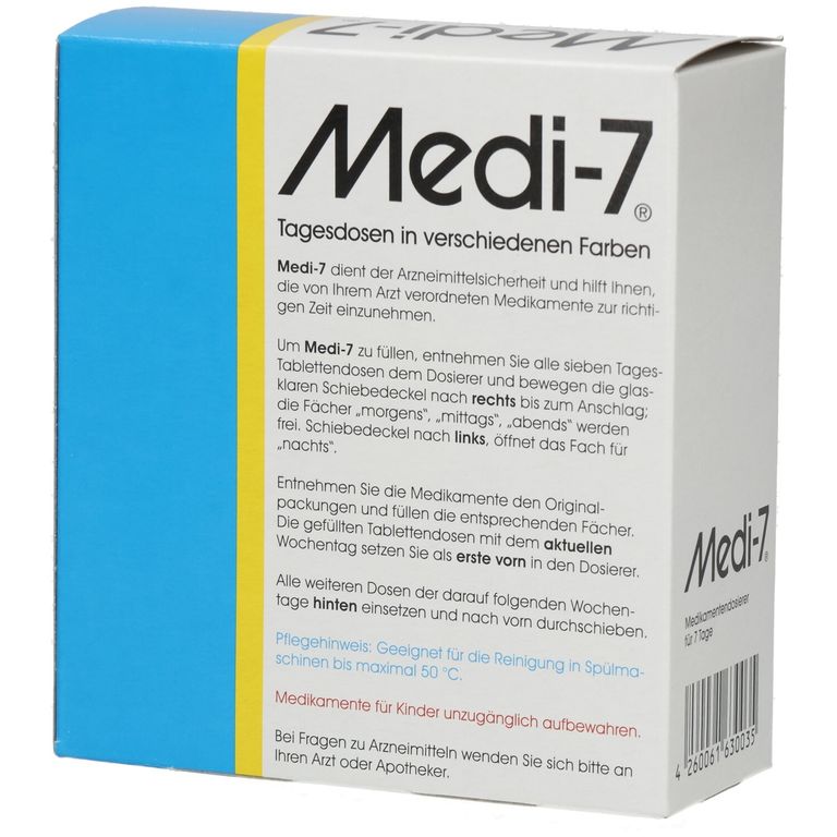 Medi-7 Medikamentendosierer für 7 Tage, blau 1 St - Shop Apotheke