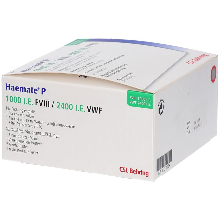Haemate P 1000 I.E. 1 St mit dem E-Rezept kaufen - Shop Apotheke