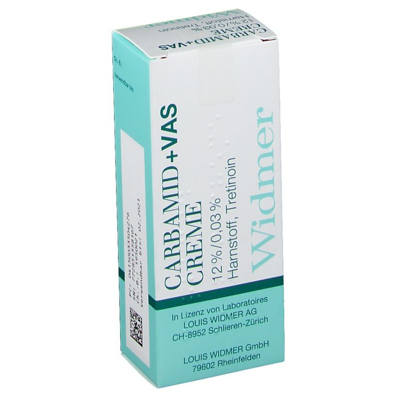 CARBAMID + VAS CREME 12%/0,03% Widmer 30 g mit dem E-Rezept kaufen ...