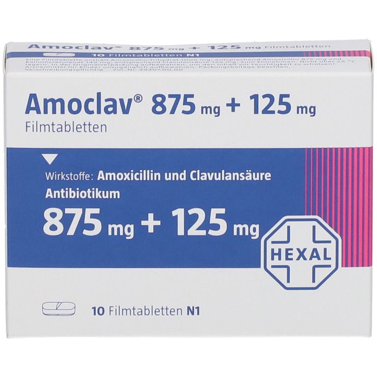 Amoclav® 875 mg + 125 mg 10 St mit dem E-Rezept kaufen - Shop Apotheke