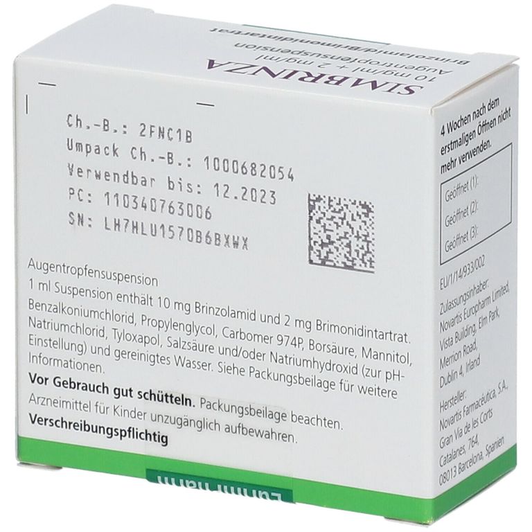 SIMBRINZA 10 mg/ml 3x5 ml mit dem E-Rezept kaufen - Shop Apotheke