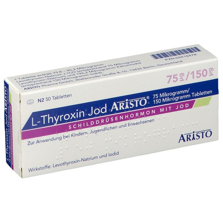 L-Thyroxin Jod Aristo® 75 µg/150 µg 50 St mit dem E-Rezept kaufen ...