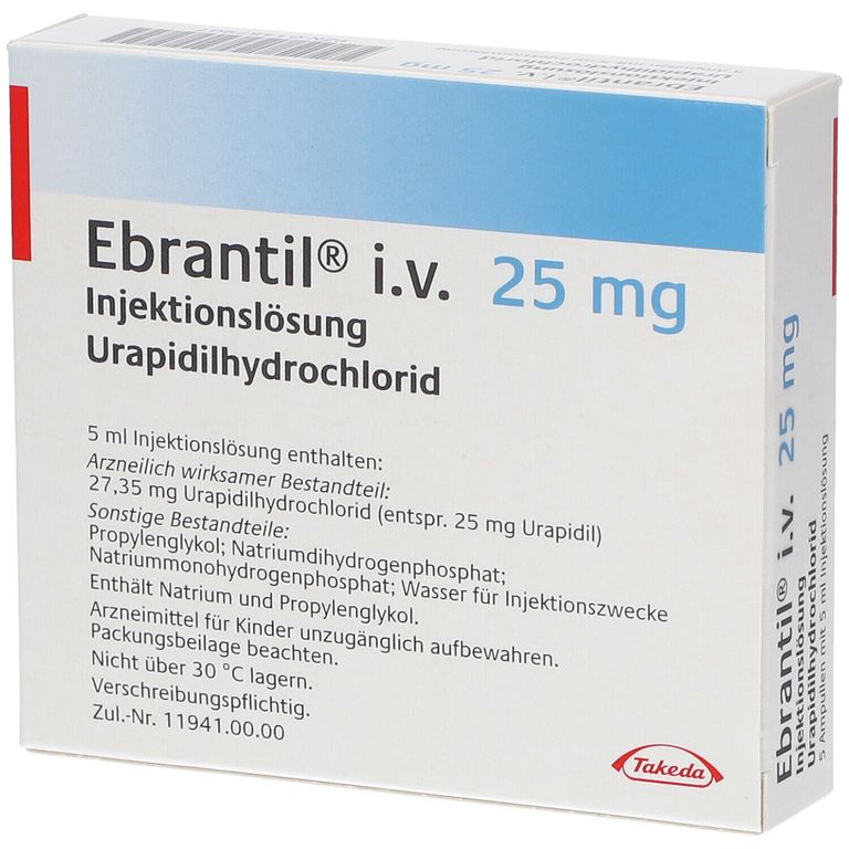 Ebrantil® i.v. 25 mg 5x5 ml mit dem E-Rezept kaufen - Shop Apotheke