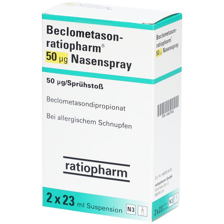 Beclometason-ratiopharm® 50 µg 2 St mit dem E-Rezept kaufen - Shop Apotheke