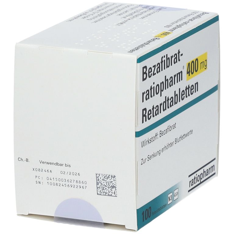 Bezafibrat-ratiopharm® 400 mg 100 St mit dem E-Rezept kaufen - Shop ...