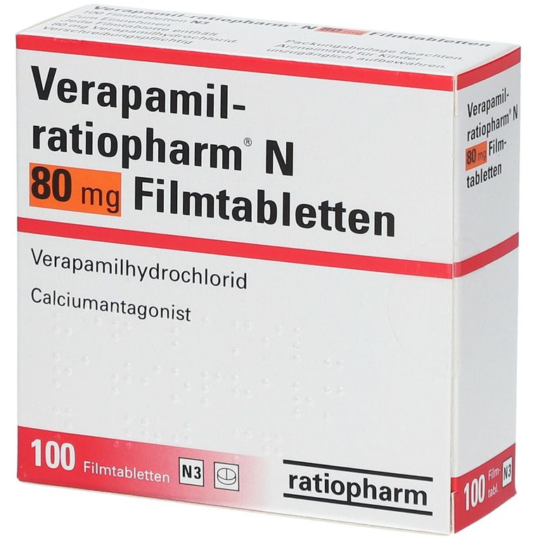 Verapamil-ratiopharm® N 80 mg 100 St mit dem E-Rezept kaufen - Shop Apotheke