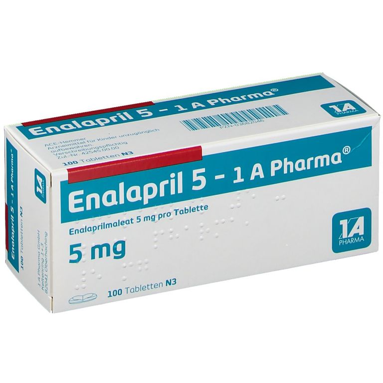 Enalapril 5 1A Pharma® 100 St mit dem E-Rezept kaufen - Shop Apotheke