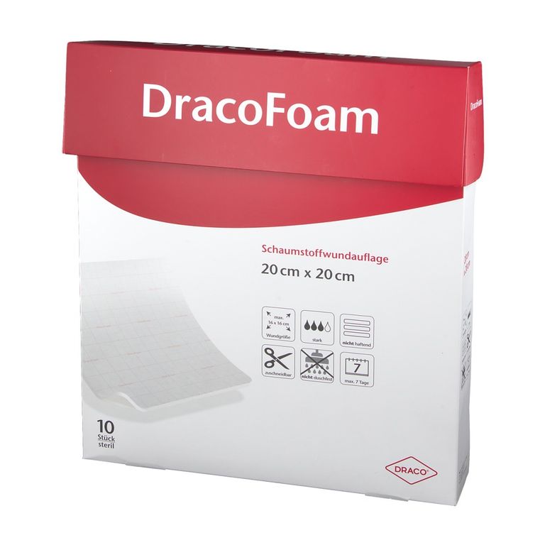 DracoFoam non-haft steril 20 x 20 cm 10 St - Shop Apotheke
