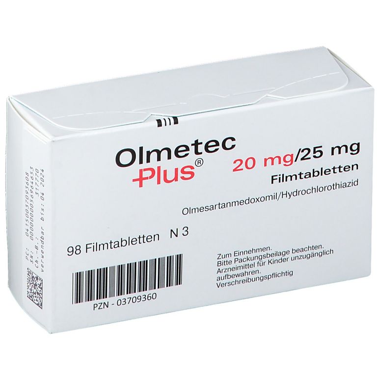 Olmetec Plus® 20 mg/25 mg 98 St mit dem E-Rezept kaufen - Shop Apotheke