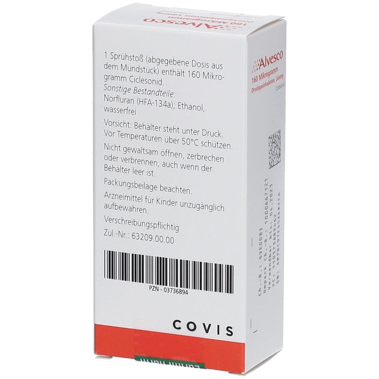 Alvesco 160 µg 2X60 Hub Dosieraerosol 2 St mit dem E-Rezept kaufen ...