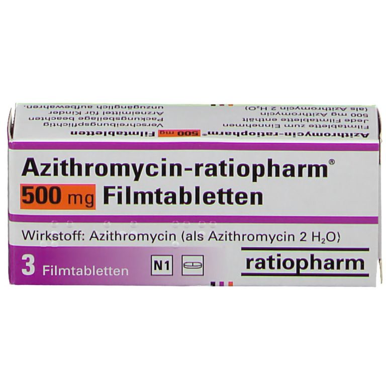 Azithromycin-ratiopharm® 500 mg 3 St mit dem E-Rezept kaufen - Shop ...