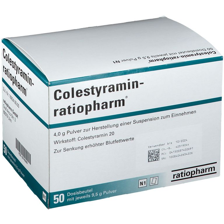 Colestyramin-ratiopharm® 50 St mit dem E-Rezept kaufen - Shop Apotheke