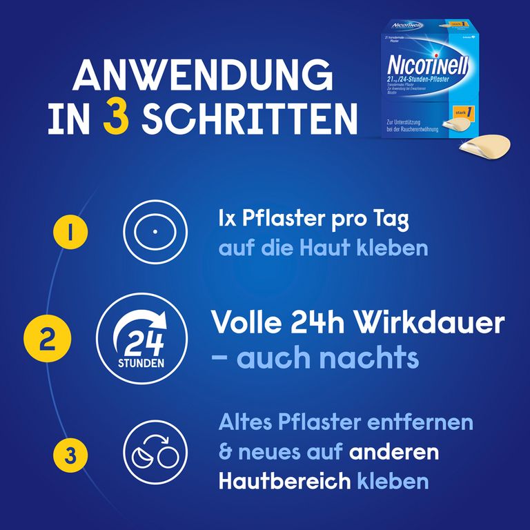 Nicotinell® 7 mg 24-Stunden-Pflaster 7 St - Shop Apotheke