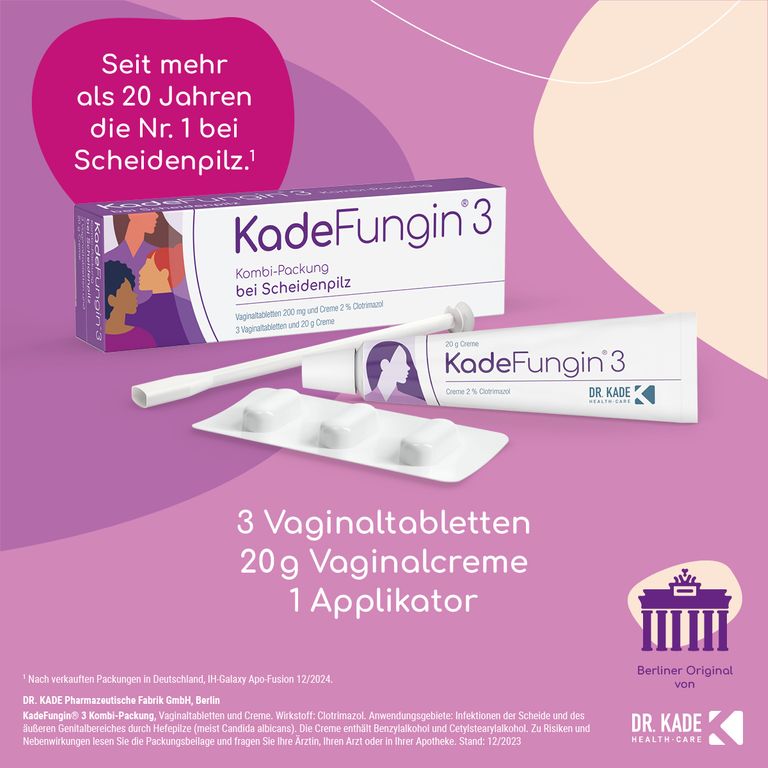 KadeFungin 3 Kombi-Packung - Vaginaltabletten und -creme zur Behandlung ...