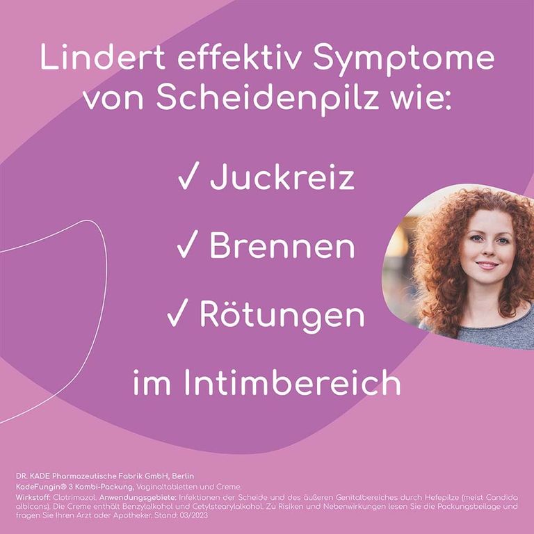 KadeFungin 3 Kombi-Packung - Vaginaltabletten und -creme zur Behandlung ...