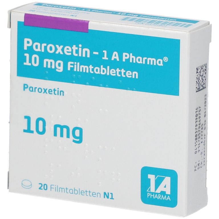 Paroxetin 1A Pharma® 10Mg 20 St mit dem E-Rezept kaufen - Shop Apotheke