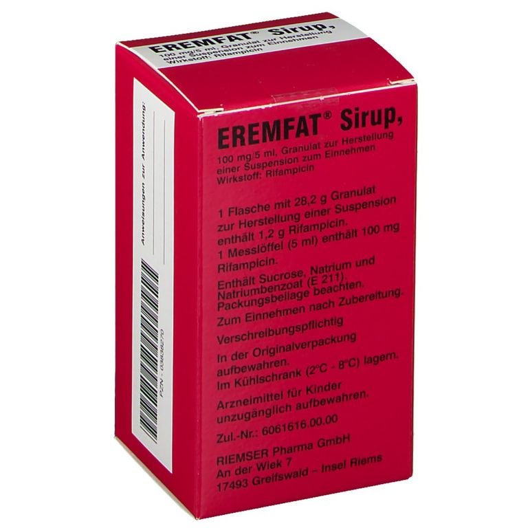 EREMFAT® Sirup 100 mg/5 ml 60 ml mit dem E-Rezept kaufen - Shop Apotheke