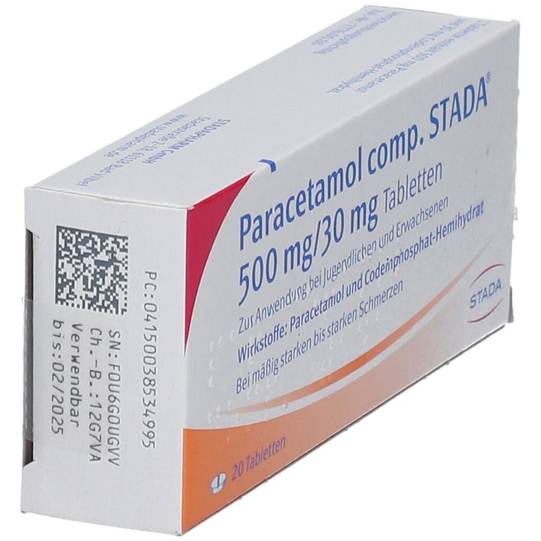 Paracetamol comp. STADA® 500 mg/30 mg 20 St mit dem E-Rezept kaufen ...