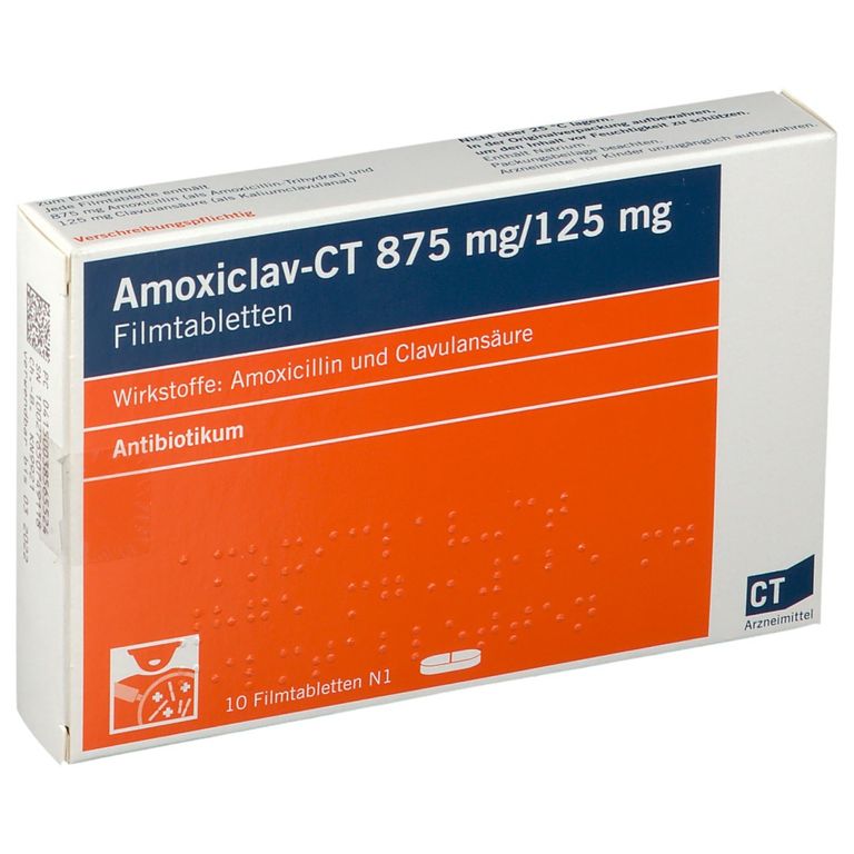 Amoxiclav-CT 875 mg/125 mg 10 St mit dem E-Rezept kaufen - Shop Apotheke
