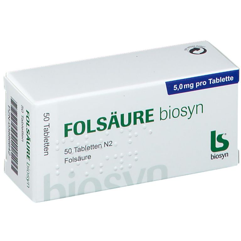 Folsäure biosyn 5 mg Tabletten 50 St - Shop Apotheke