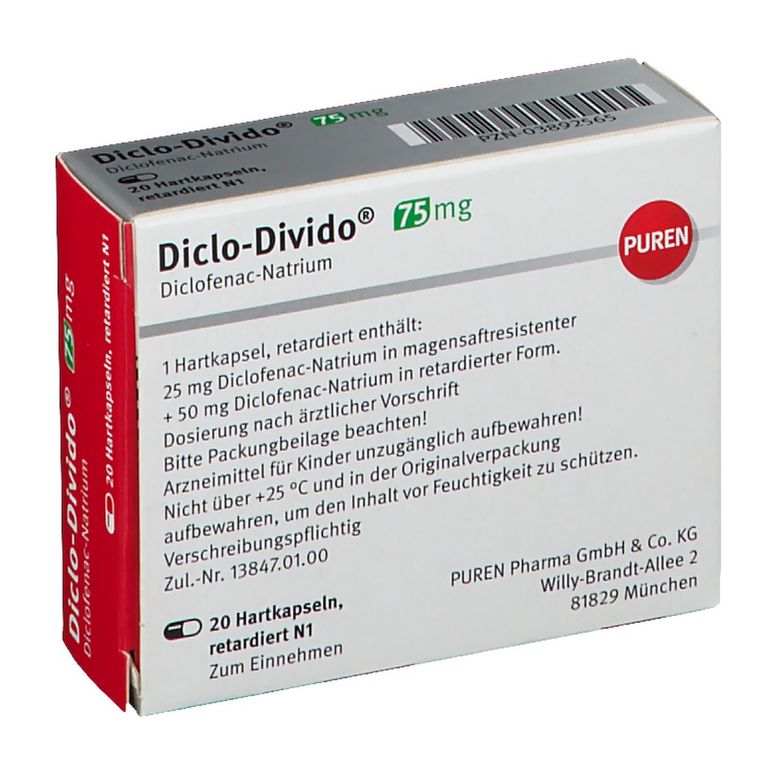 Diclo-Divido® 75 mg 20 St mit dem E-Rezept kaufen - Shop Apotheke