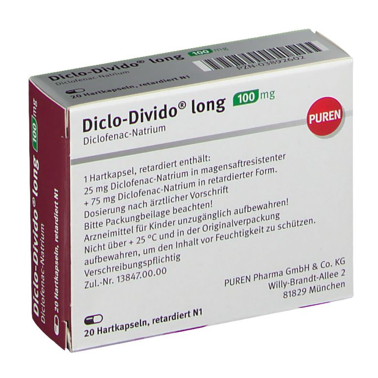 Diclo-Divido® long 100 mg 20 St mit dem E-Rezept kaufen - Shop Apotheke